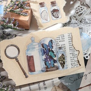 Natural Science Museum Clear Stickers Sheet, Floral, Plants Specimen ...