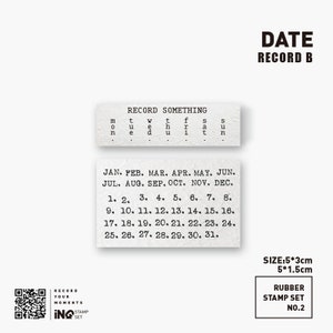 Calendar Rubber Stamps Set, Month, Week, Date Tracker Stamps for ...