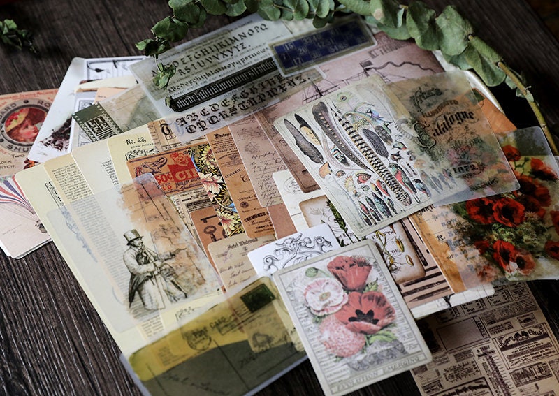 50pcs Vintage Journaling Stickers Stickers Pack Ephemera - Etsy