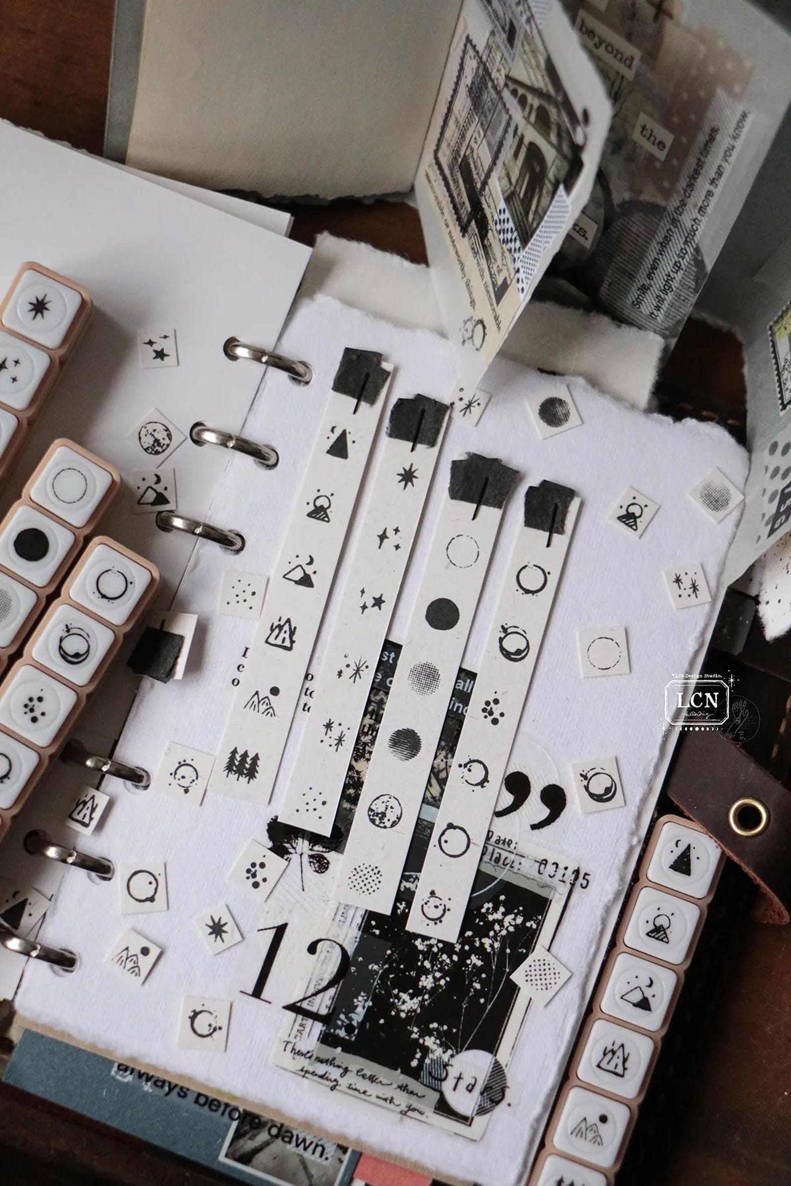 LCN Design Studio Push Button Self Inking Stamps, Dots and Circles ...