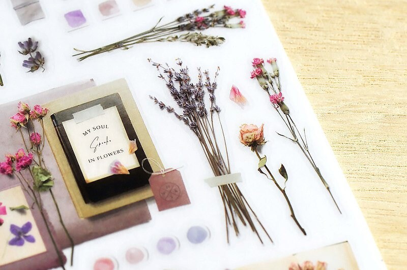 MU Lifestyle Print on Stickers 140 Dried Flowers Rub on - Etsy Canada