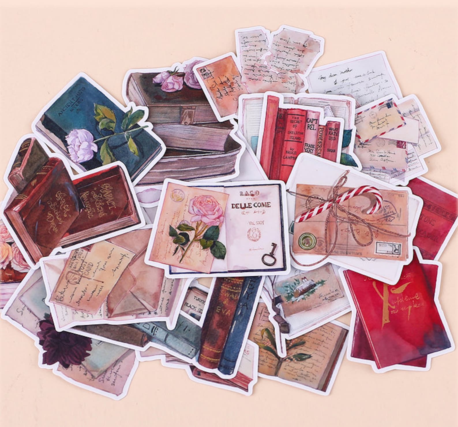 Letters and Poems Sticker Pack Floral Postcard Stickers Set - Etsy