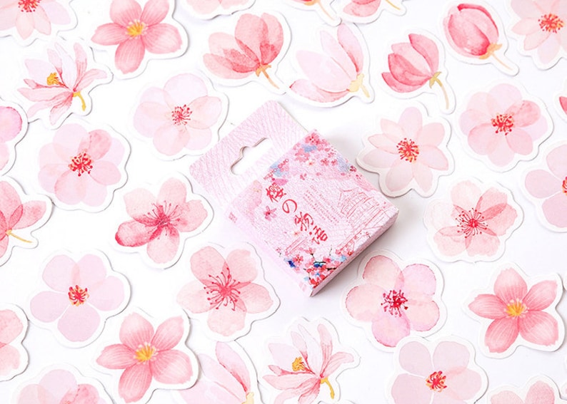 Cherry Blossom Stickers Set Flower Themed Stickers Pack - Etsy