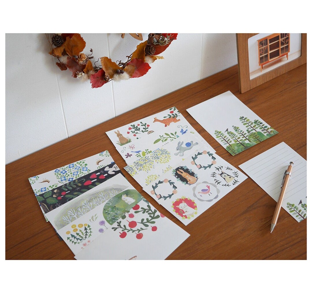 Nature Motifs Letter Paper Set A, 4legs Penchant Mushroom Illustration ...