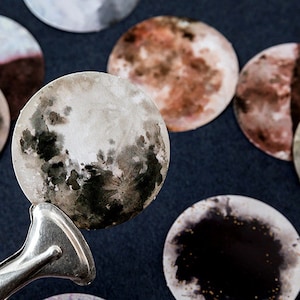 Moon View Sticker Set, Nebula, Moon Phases Stickers Pack, Scrapbook ...