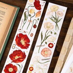 Tape Sample, Red and White Poppy Flower Masking Tape, Reco Studio ...