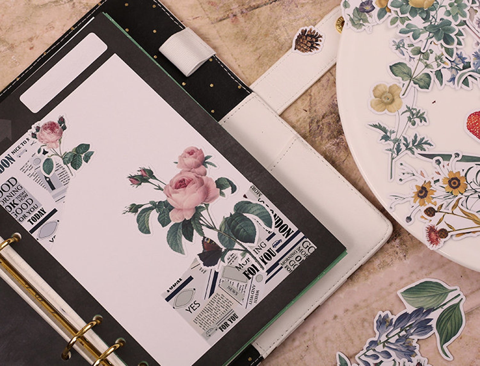 52 PCS Vintage Flowers Stickers Pack Vinyl Flowers Sticker | Etsy