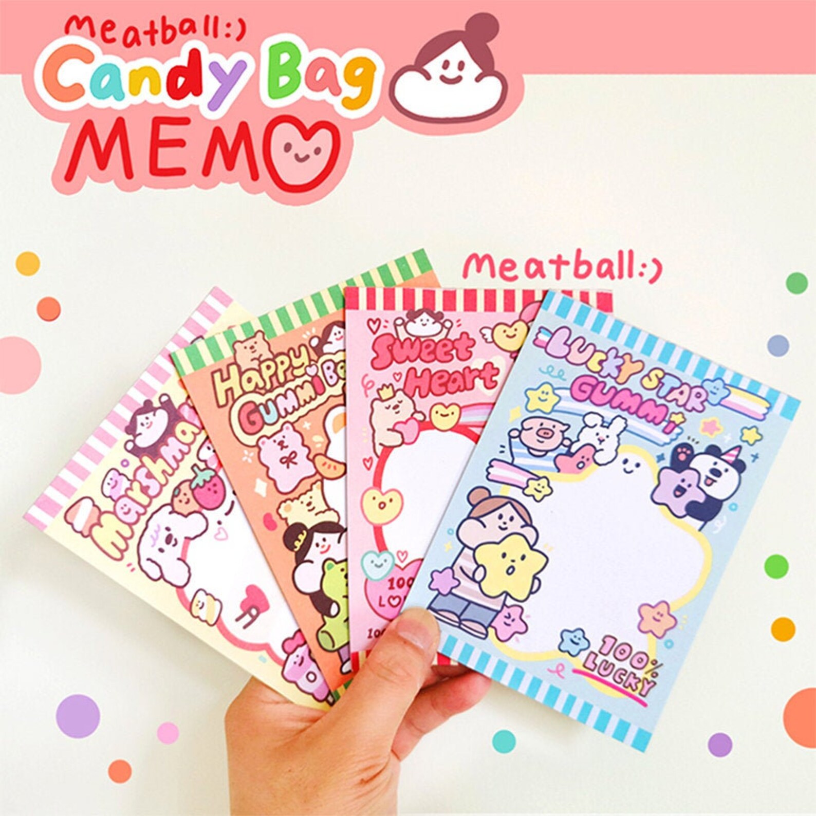 Meatball Candy Bag Notepad Kawaii Memo Paper Note Paper - Etsy