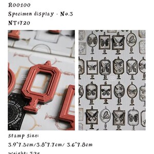 Specimen Display Rubber Stamps Set, LCN Design Studio, Red Rubber ...