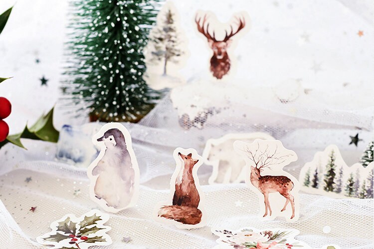 Forest Mist Sticker Set Forest Animals Stickers Box Set Fox | Etsy