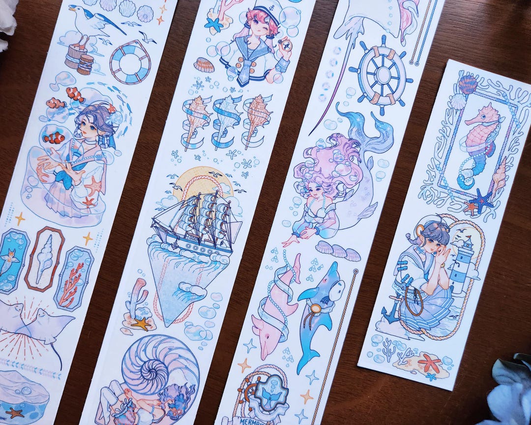 Surface and Deep Sea Clear and Washi Tape, Ocean Themed Masking Tape ...