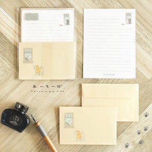 Shiba Inu Letter Paper and Envelope Set, Puppy Dog, Japanese Stationery ...
