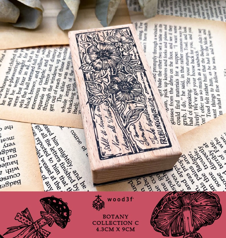 Botany Collection Rubber Stamp Set 1 Large Wooden Stamp - Etsy