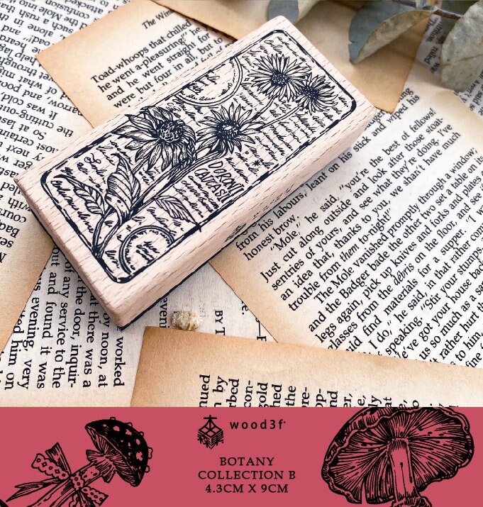 Botany Collection Rubber Stamp Set 1 Large Wooden Stamp - Etsy