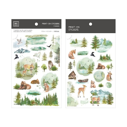MU Lifestyle Print on Stickers 097 Misty Forest Watercolor - Etsy