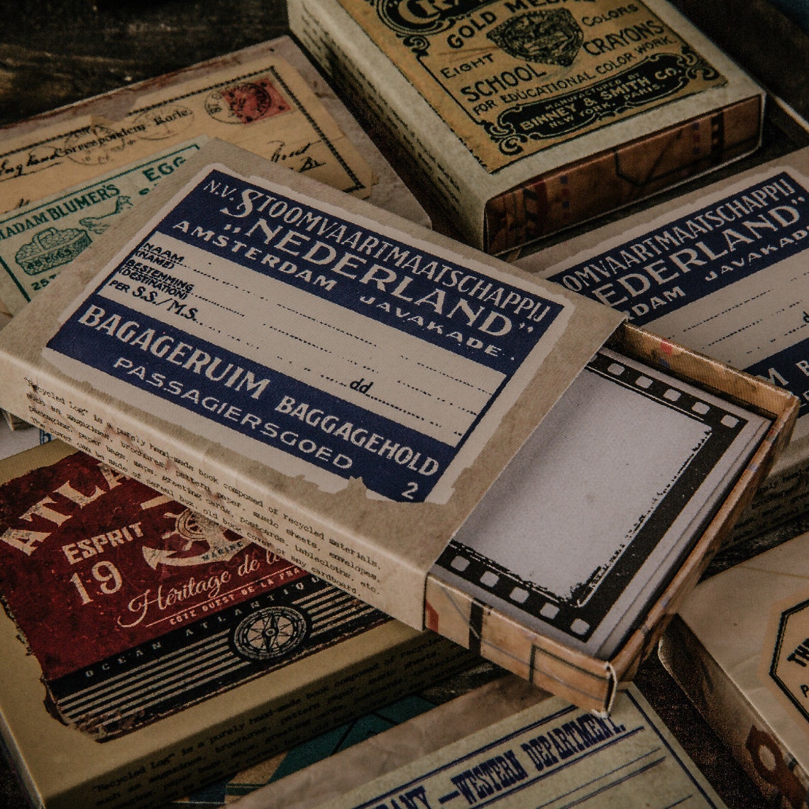 Vintage Paper Labels Set, Stamps, Tag, Postcard, Film Reels, Ephemera ...
