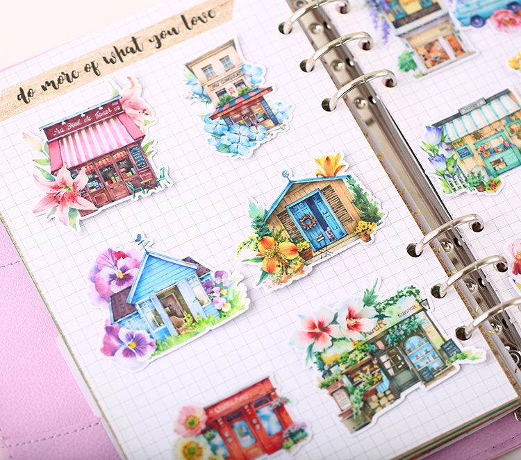 Flower House Stickers Pack Bohemian Boutique Shop Sticker | Etsy