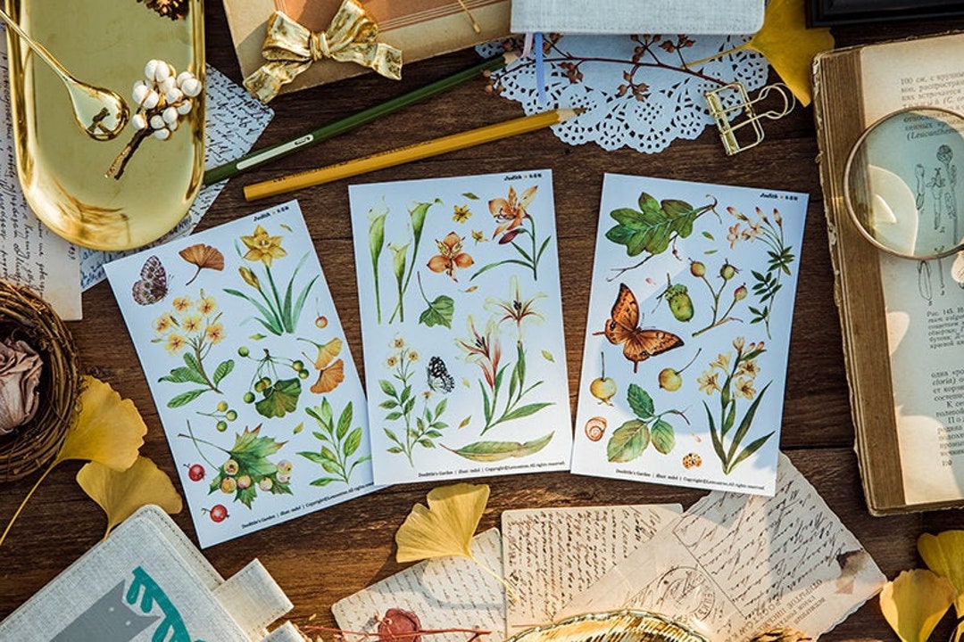 Doolittle's Garden Stickers Set, Judith, Botanical Sticker Sheet ...