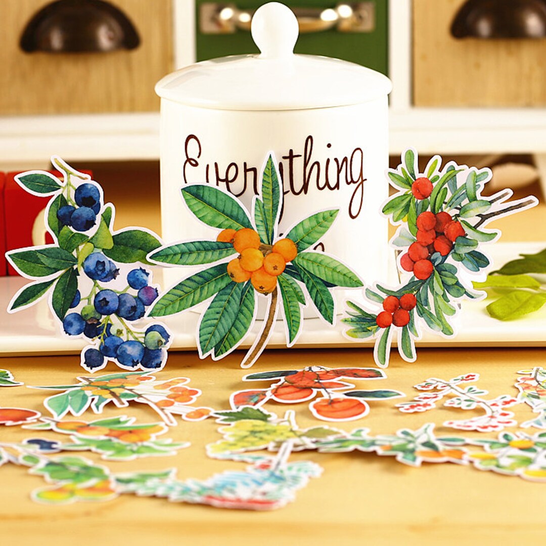 Wild Berries Stickers Pack, Botanical, Plant Sticker Pack, Blueberry ...