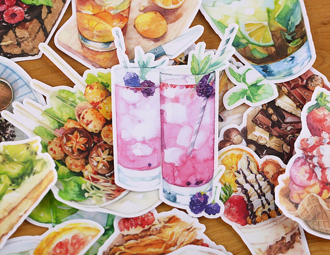 Food and Drinks Sticker Pack, Afternoon Tea, International Food Planner ...