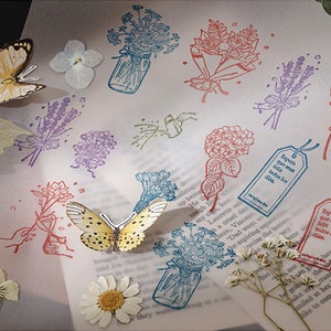 Flower Shop Series Wooden Stamps, Florist, Floral Stamp for Crafting ...