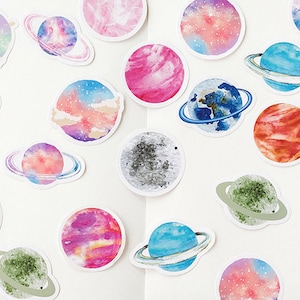Planets Sticker Set, Space and Galaxy Themed Stickers Pack, Creative ...