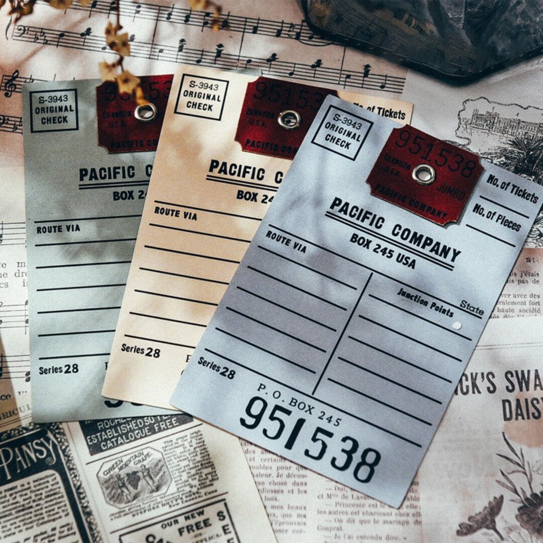 3PCS Train Ticket Stubs, Vintage Transit Tags, Ephemera, Scrapbooking ...