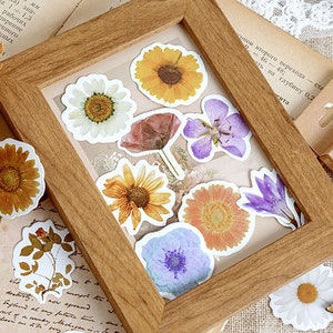 Pressed Flowers Stickers Set, Dried Flowers Stickers Pack, Floral ...