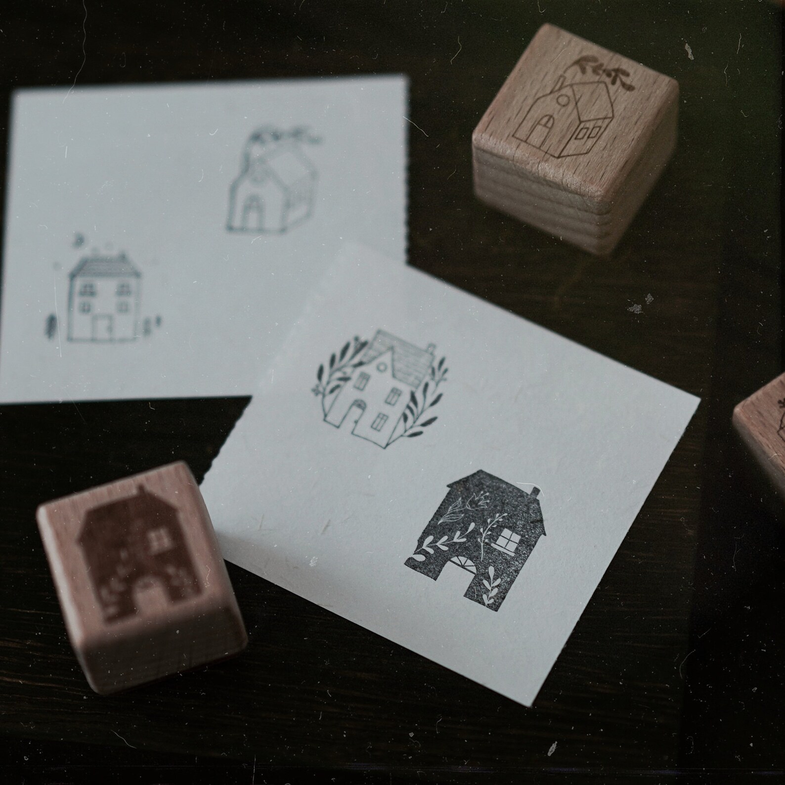 Little House Rubber Stamps, Flower House Wooden Stamp, Cottage Home ...