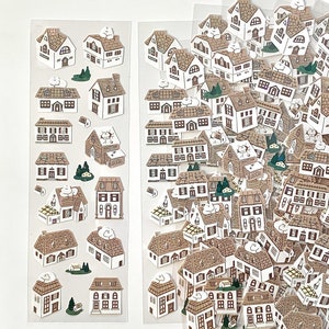 Cat House Stickers Sheet, Green Leaf Emboss, Mewmewbeam Kiss-cut ...
