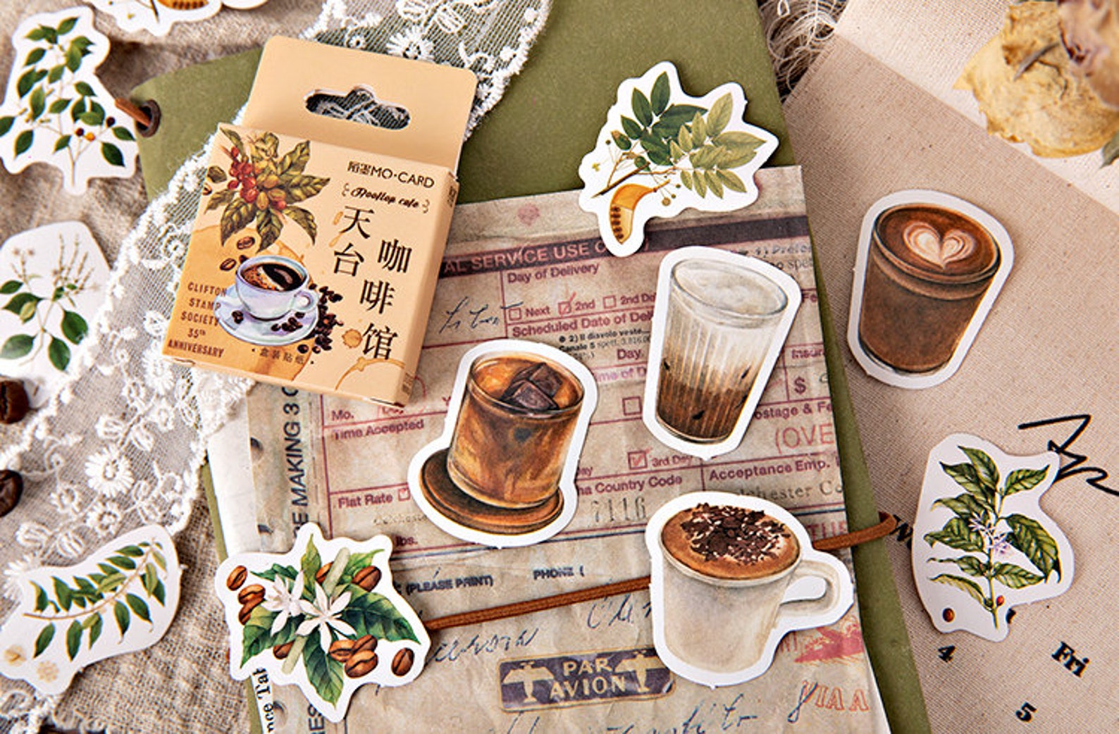 Coffee Stickers Set Cafe Drinks Stickers Pack Latte | Etsy