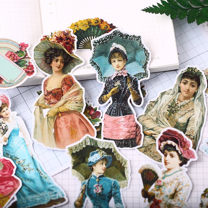 Vintage Victorian Fashion Illustrations Stickers Pack Vinyl - Etsy