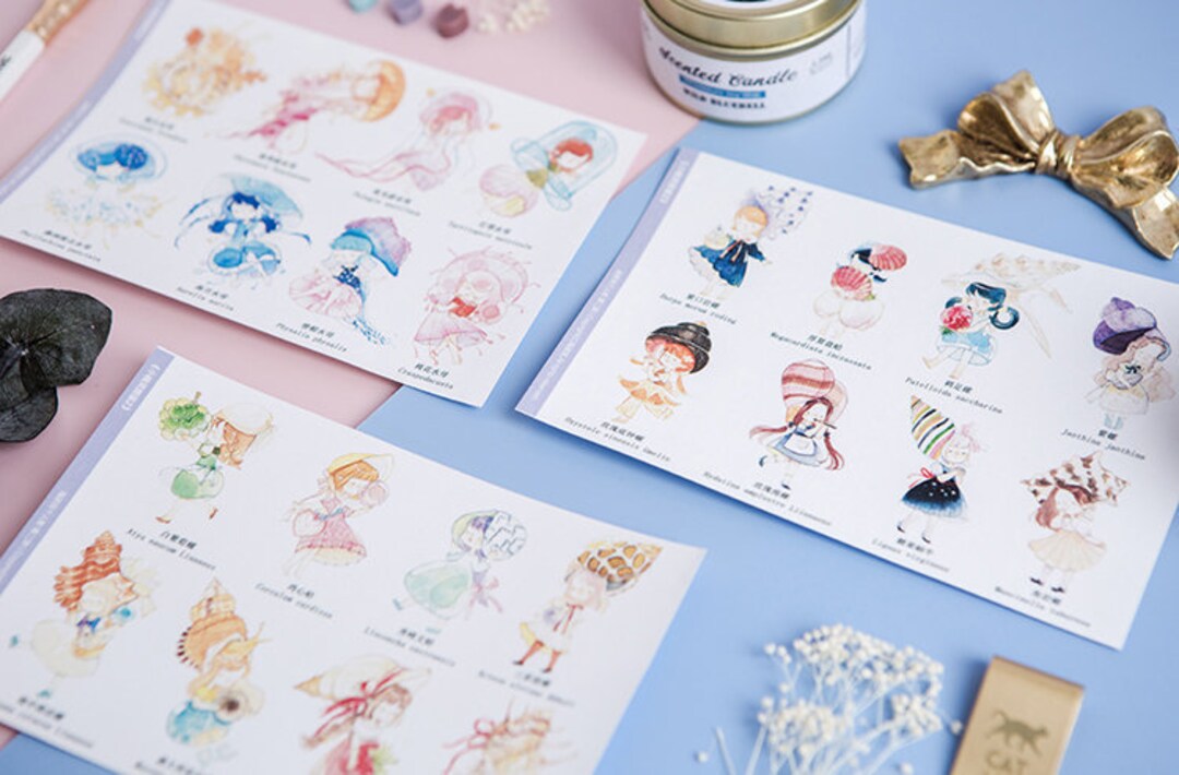 Elfin's Illustrated Handbook 2 Planner Stickers Sheet, Jellyfish and ...