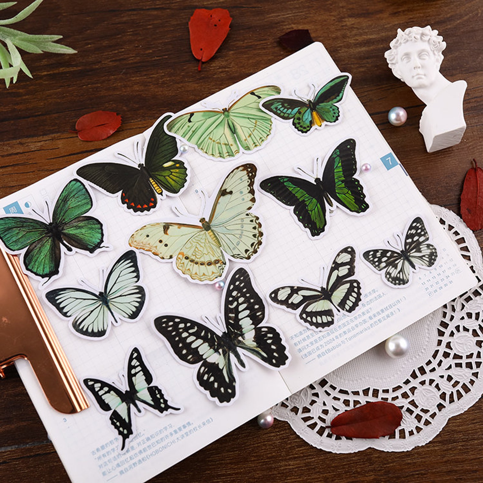 80PCS Vinyl Butterfly Stickers Pack Vintage Journal - Etsy