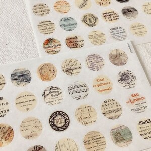 Circular Vintage Collage Sticker Sheets Set, Round Sticker, Vintage ...