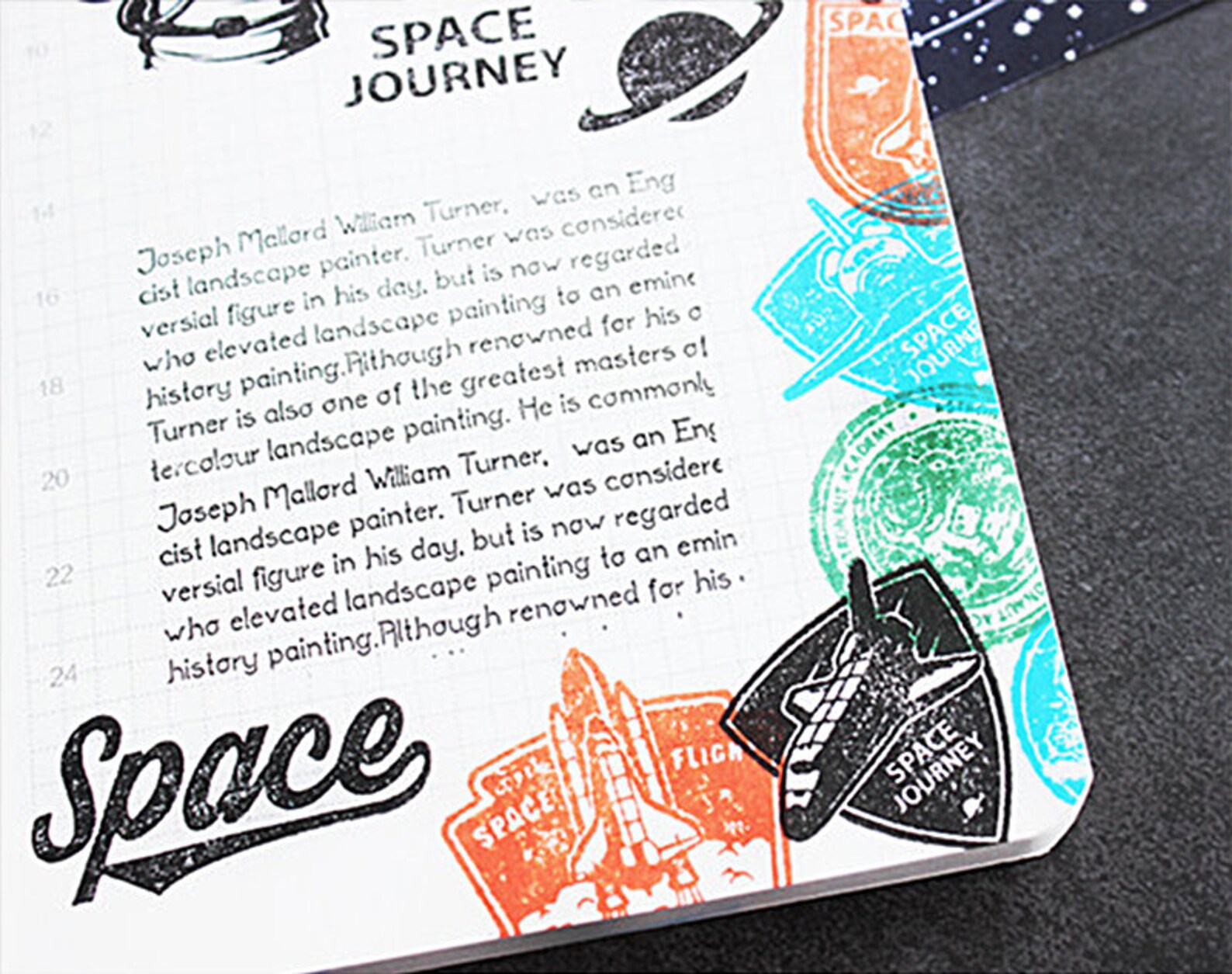 Space Themed Stamp Set Moon Phases Space Exploration Stamps - Etsy