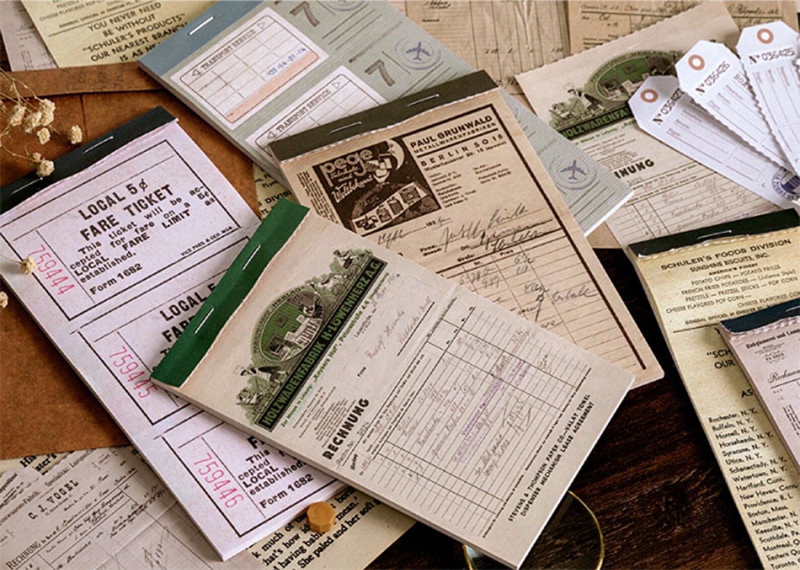 Vintage Tickets Notepad, Bus Transit Tickets Memo Paper, Pharmacy ...