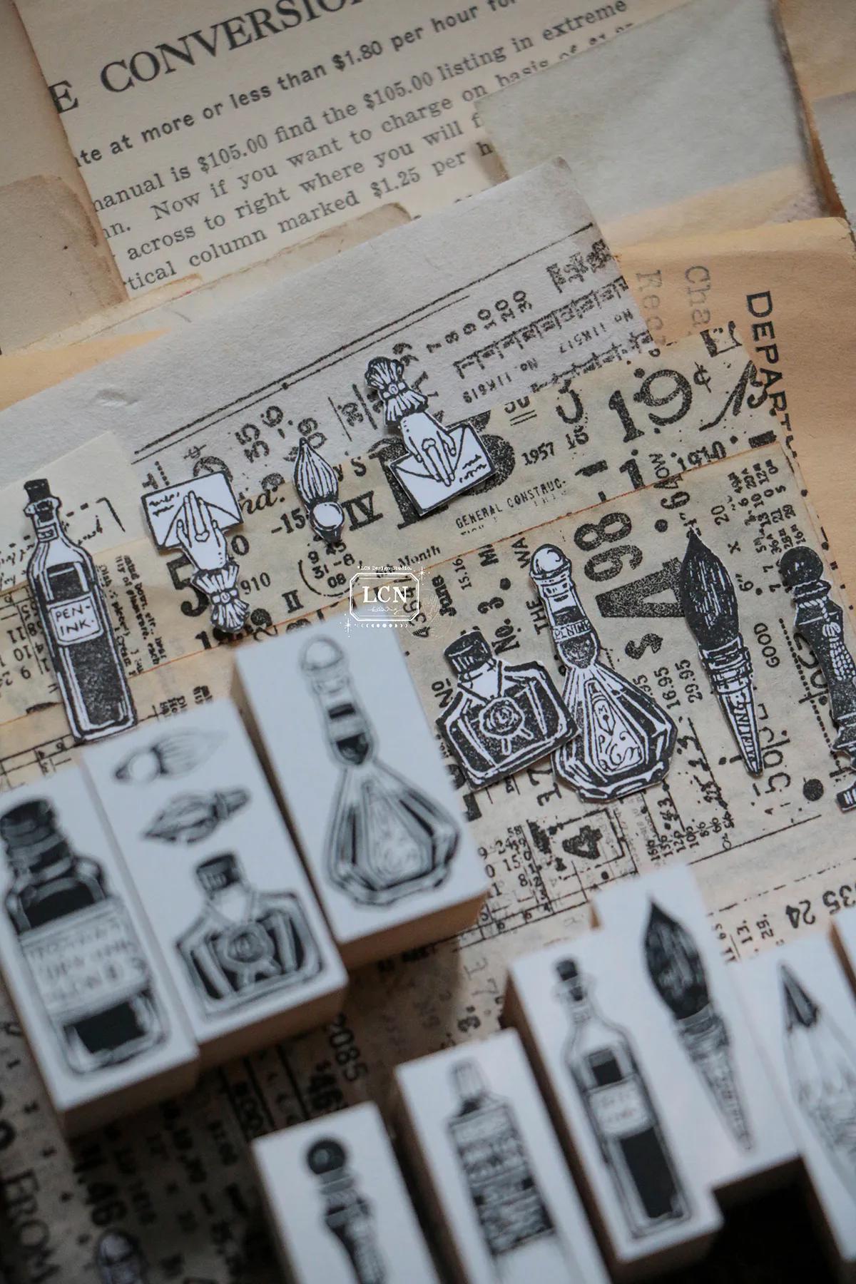 On the Desk Rubber Stamps Set, LCN Design Studio, Ink Pen, Pen Nib, Ink ...