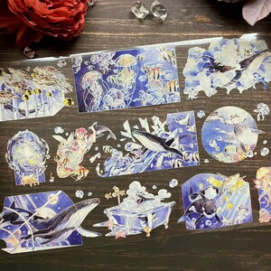 Oceans Apart Masking Tape, Extra Wide Sea Creatures Washi and PET Tape ...