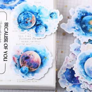Planets Themed Stickers Pack, Space Sticker Set, Galaxy, Moon, Cosmos ...