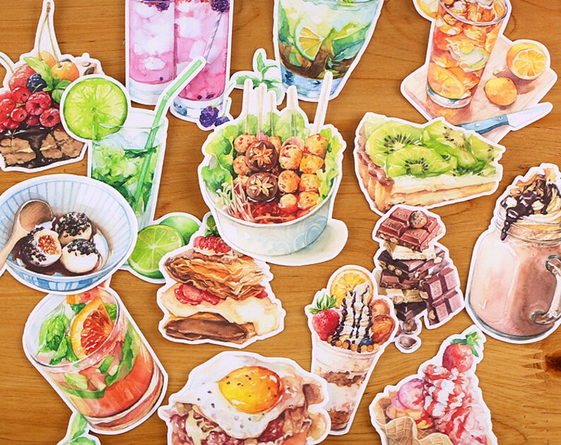 Food and Drinks Sticker Pack Afternoon Tea International - Etsy