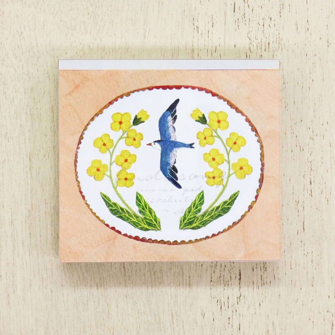 120PCS Birds Song Memo Block, Flower, Cozyca, Midori Asano Illustration ...