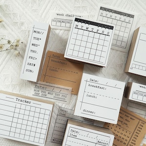 CLEARANCE ** Planner Tracker Rubber Stamp, Calendar Stamp, Week ...