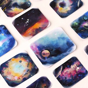 Galaxy Themed Stickers Pack, Space Sticker Set, Nebula, Milky Way ...