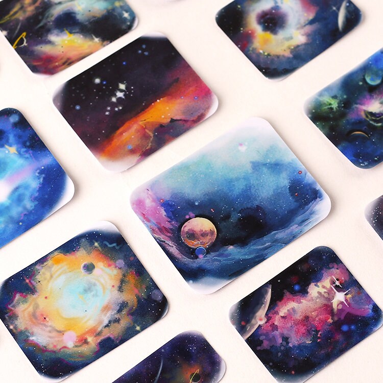 Galaxy Themed Stickers Pack Space Sticker Set Nebula Milky | Etsy