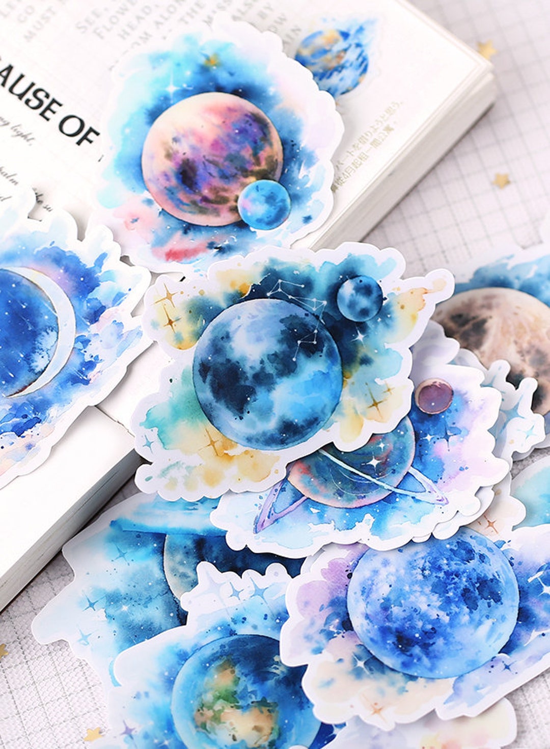 Planets Themed Stickers Pack, Space Sticker Set, Galaxy, Moon, Cosmos ...