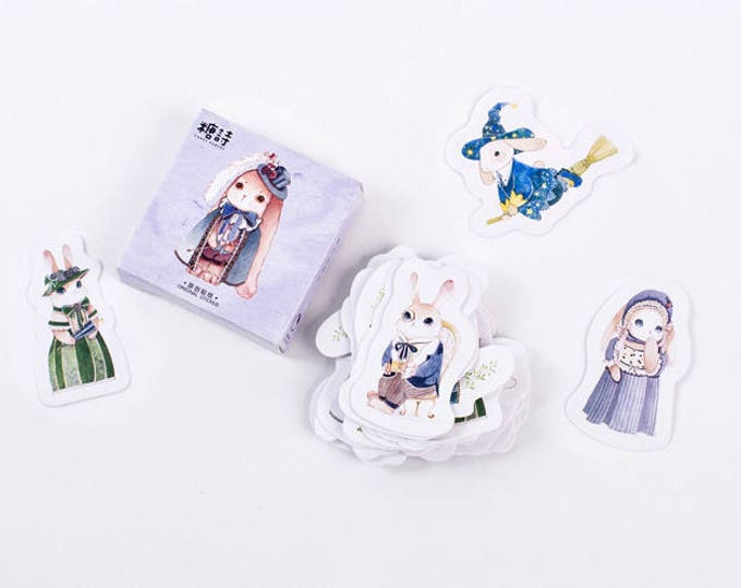 Bunny Sticker Set, Rabbit Stickers Pack, Bunny Tale, Cute Animals, Die ...