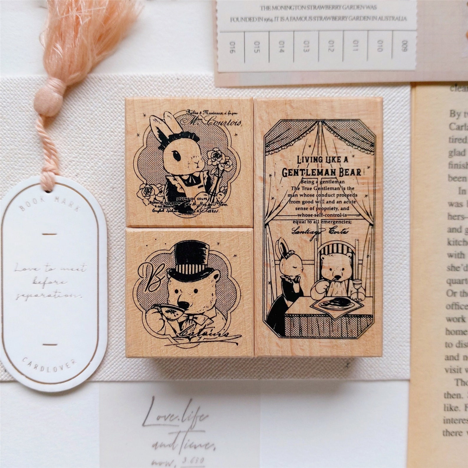 Bear Manor Rubber Stamps Set, Kumayankee Original Design Gentleman Bear ...