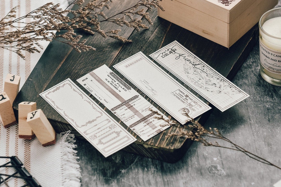 Vintage Style Memo Paper Set, Journaling Card, Decorative Stamping ...