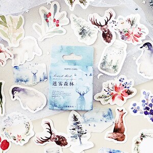 Forest Mist Sticker Set, Forest Animals Stickers Box Set, Fox, Bear ...
